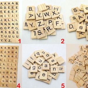 100pcs Natural Alphabet Letter Square Wood, Black Letter Square Wood ...