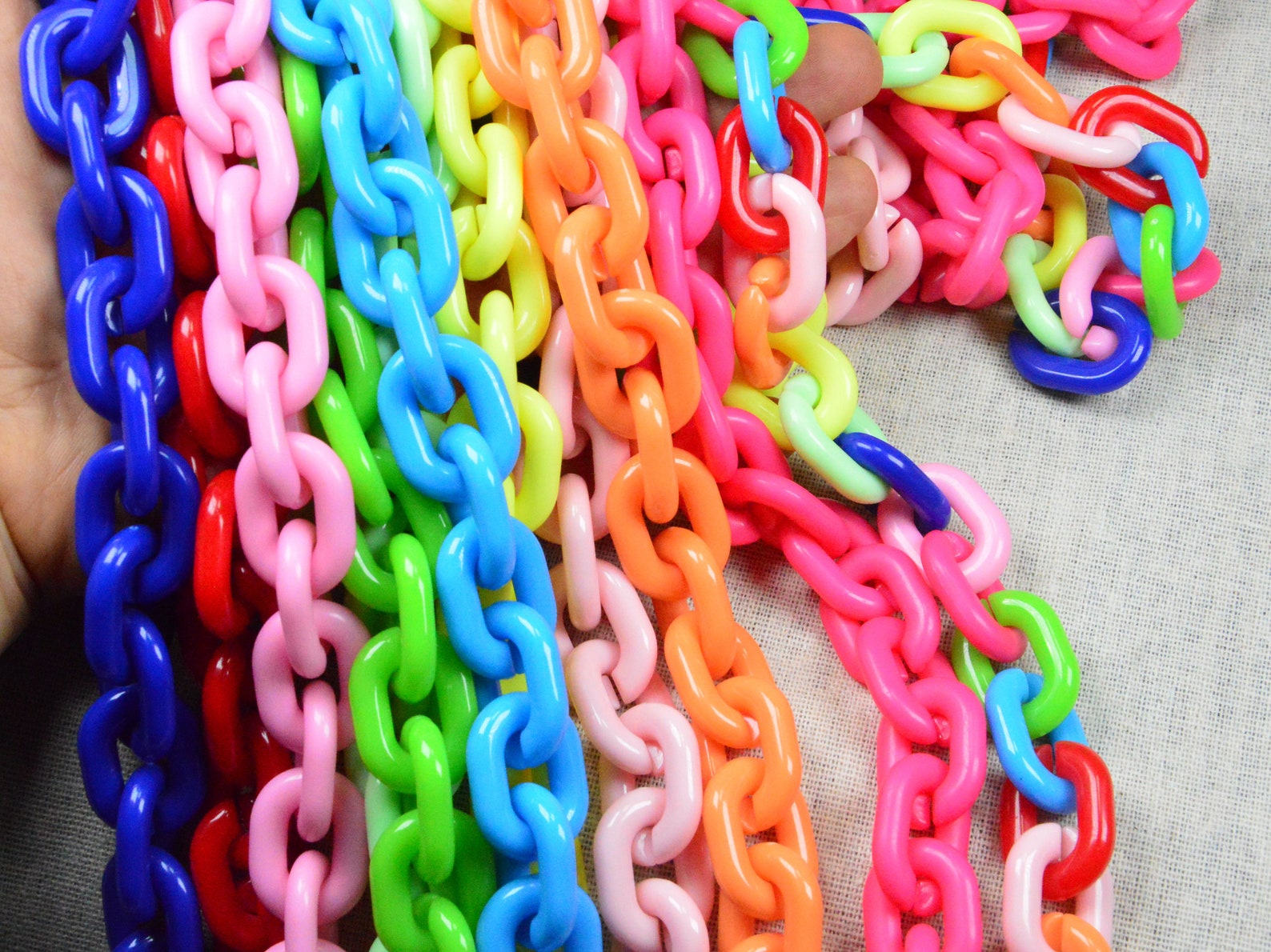 Assorted Color Oval Link Plastic Chain Open Link Chain - Etsy