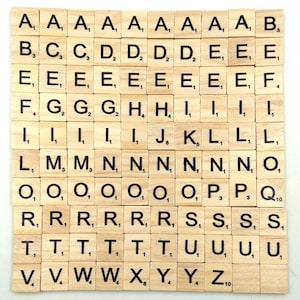 100pcs Natural Alphabet Letter Square Wood, Black Letter Square Wood ...