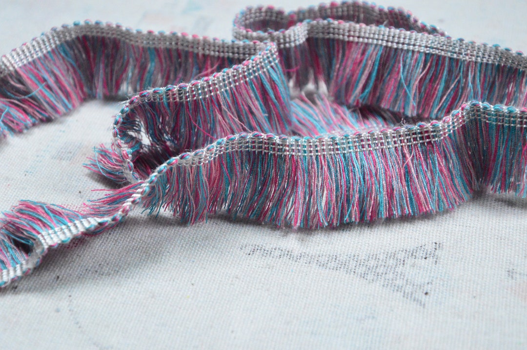1'' Wide Cotton Fringe Ribbon Border, Cotton Fringing Trim, Multicolor ...