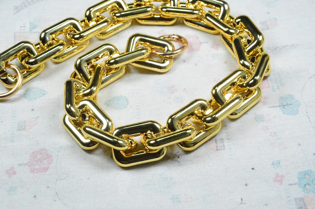 Large Gold Plastic Chain, Rectangular Open Link Chain, Chunky Gold ...