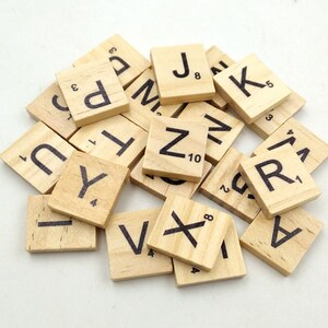 100pcs Natural Alphabet Letter Square Wood, Black Letter Square Wood ...