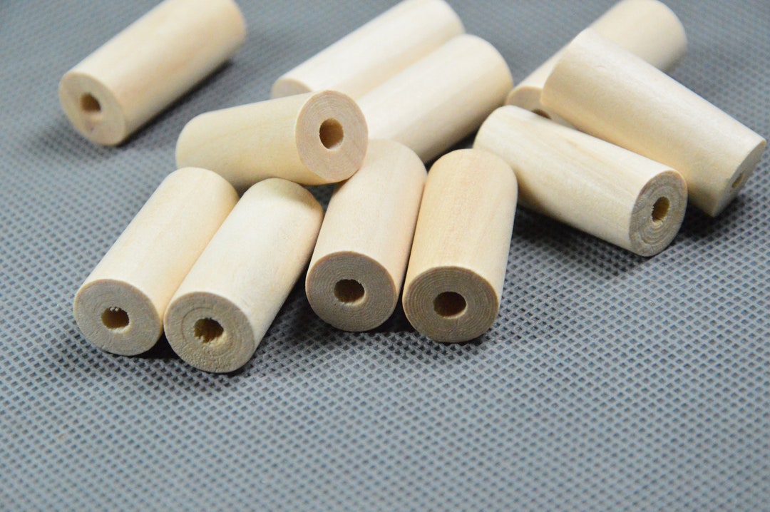 20pcs Wooden Tubes, Column Shape Wooden Beads, Wood Column, Unpainted ...