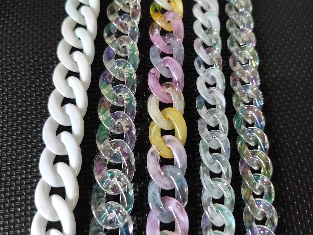 Iridescent Shiny Acrylic Chain, Assorted Open Link Chain, Purse Chain ...