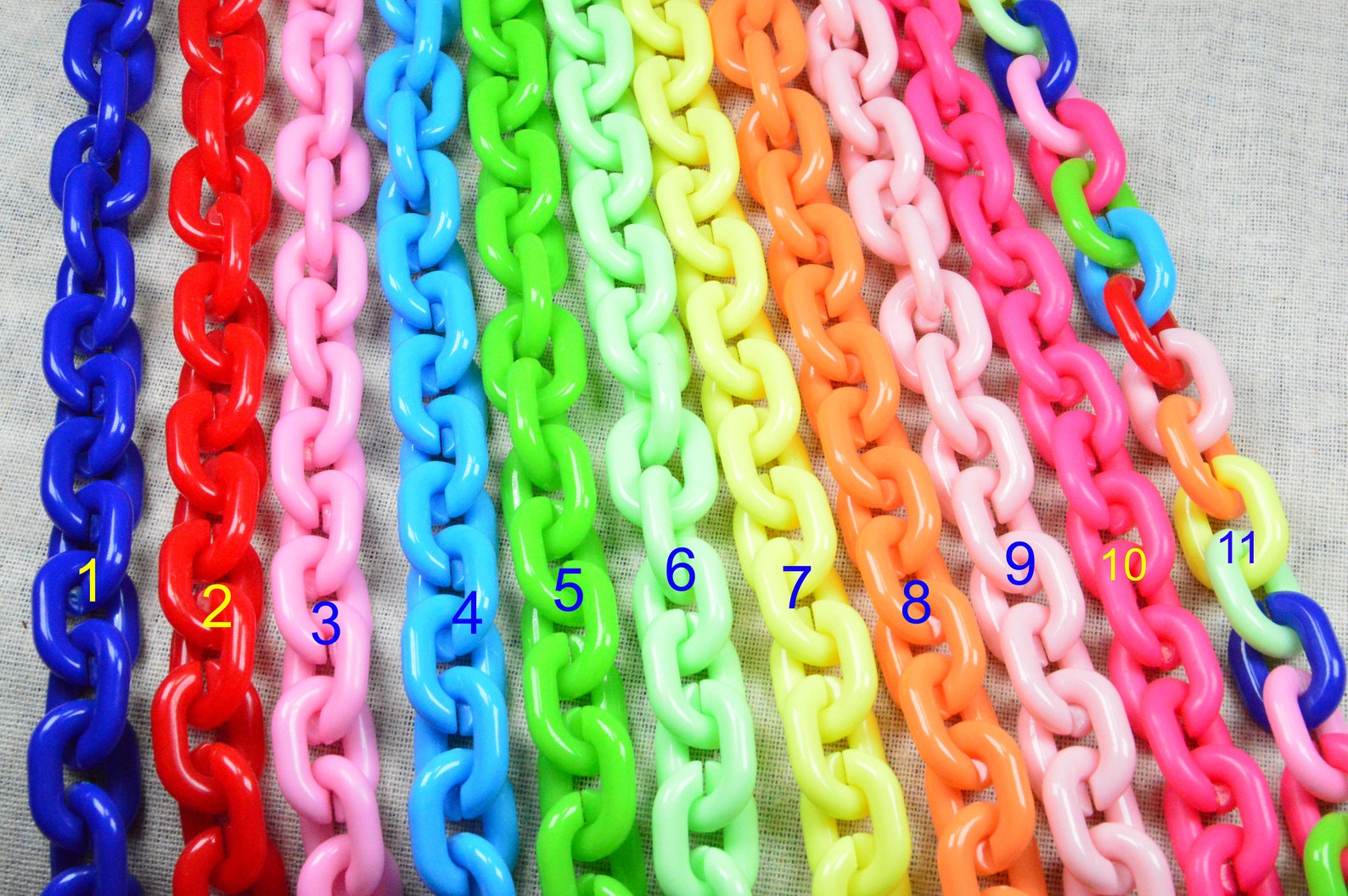 Assorted Color Oval Link Plastic Chain Open Link Chain - Etsy