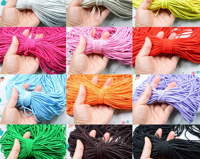20/50 Meters 2.5mm Round Elastic Cord,white Elastic Cord ,stretch ...