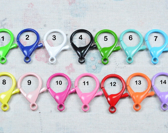 50pcs Mixed Color Lobster Clasps,mixed Colors,claw Clasp,lobster Clasps ...