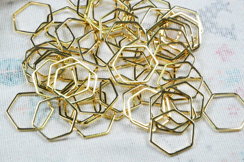 20mm 18K Gold Hexagons 18K Real Gold Plated Brass Hexagon - Etsy