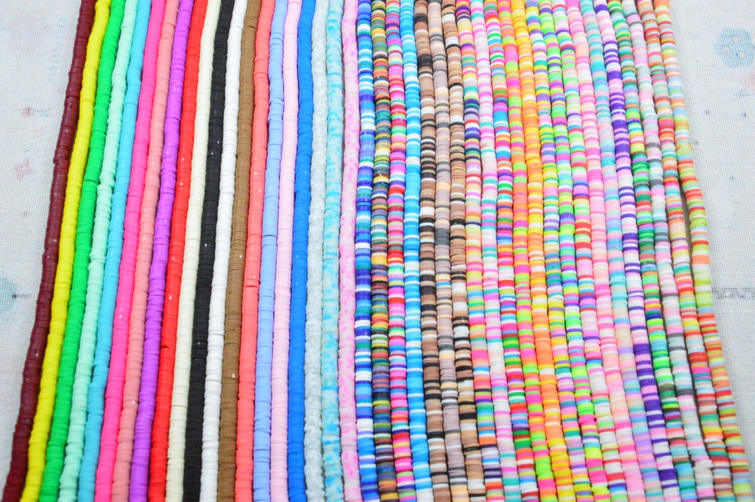42 Colors Polymer Clay Disc Beads, 6mm African Vinyl Heishi Beads for ...