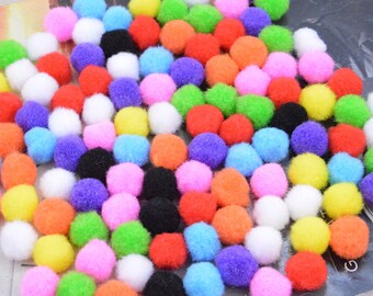100pcs-30mm Mix Color Polyester Pom Poms Craft Pom Poms Ball Pom Poms ...