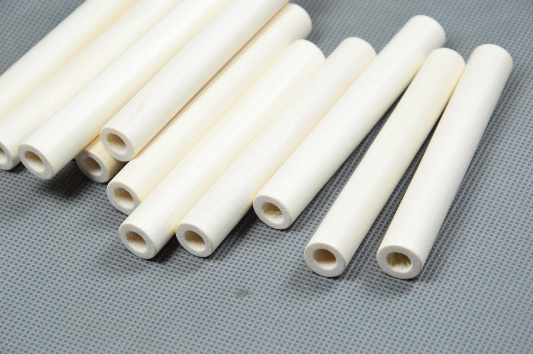 20pcs 100mm Long Large Unfinished Wooden Tubes, Wooden Pipes, Column ...