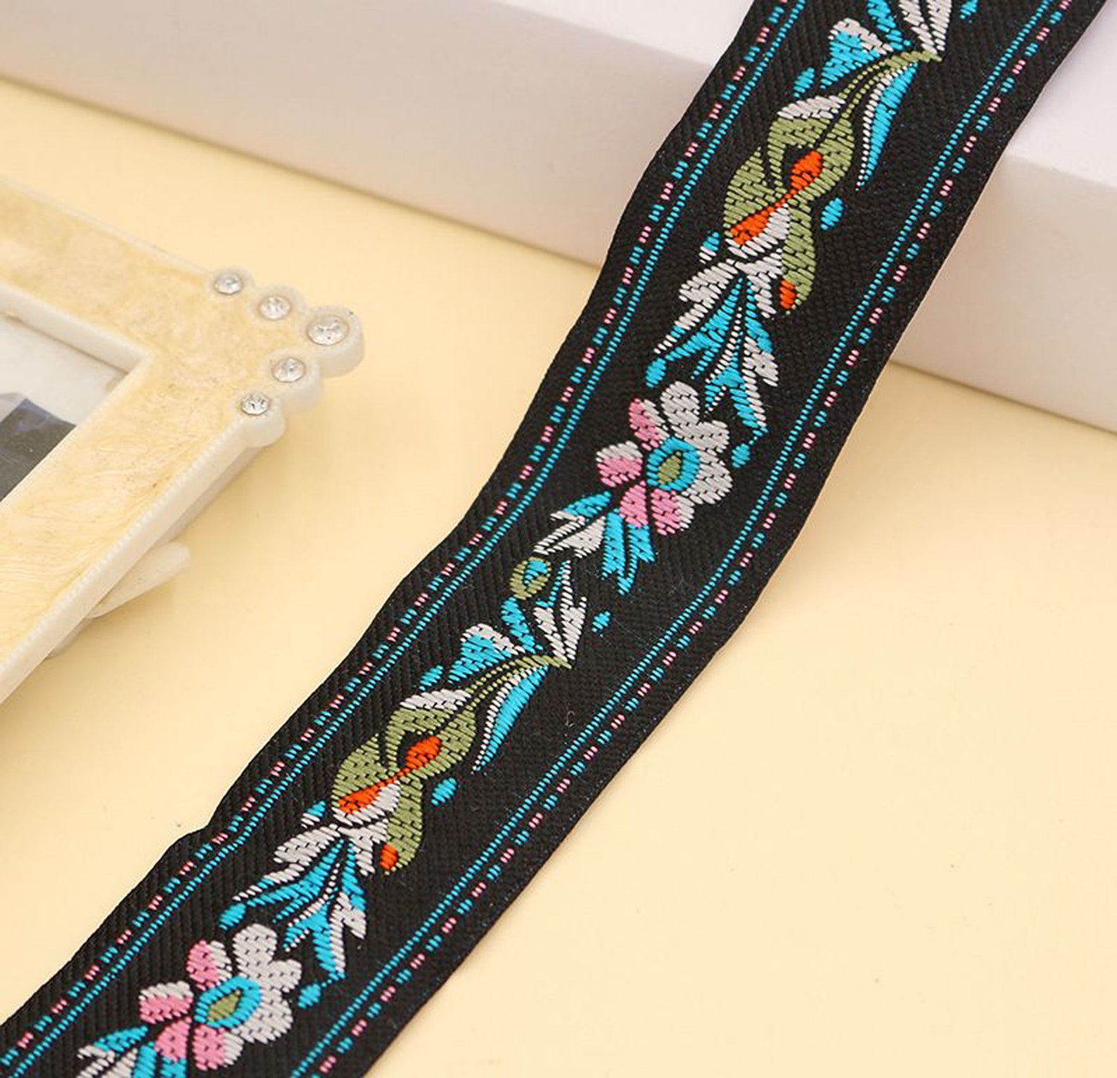 3.3cm Wide Assorted Pattern Jacquard Trim Floral Jacquard - Etsy