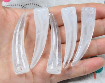 30pcs Ivory Resin Sharp Animal Teeth, Large Curved Animal Fangs Ivory ...