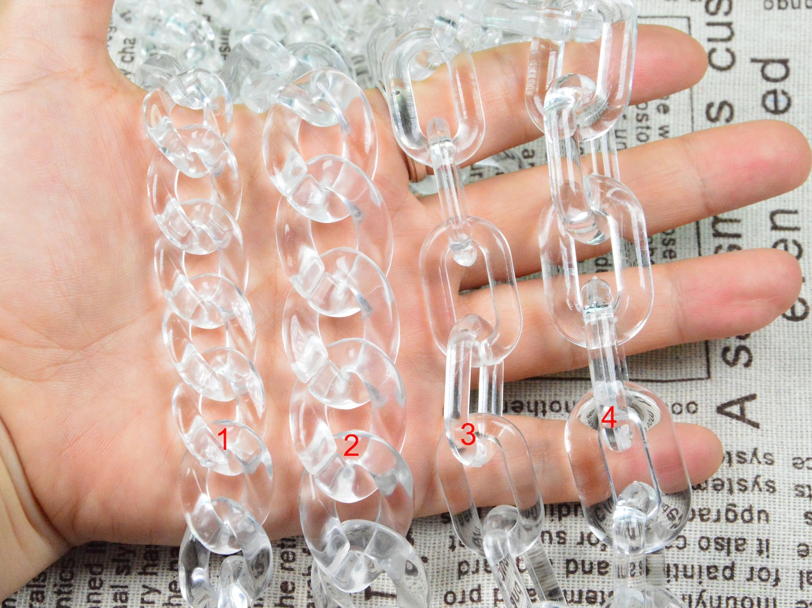 Clear Plastic Chain, Transparent Acrylic Chain, Glasses Chain, Bag ...