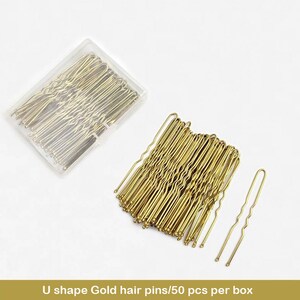 50pcs/box 60mm Metal Hair Pins, Silver/gold/black/brown U Shape Metal ...