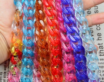 Clear Plastic Chain Transparent Acrylic Chain Glasses Chain | Etsy