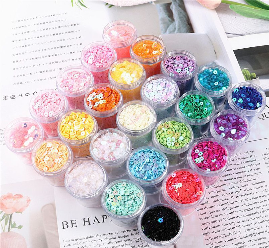 6000pcs 3mm Iridescent Loose Sequins, 27 Colors Round PVC Sequins ...
