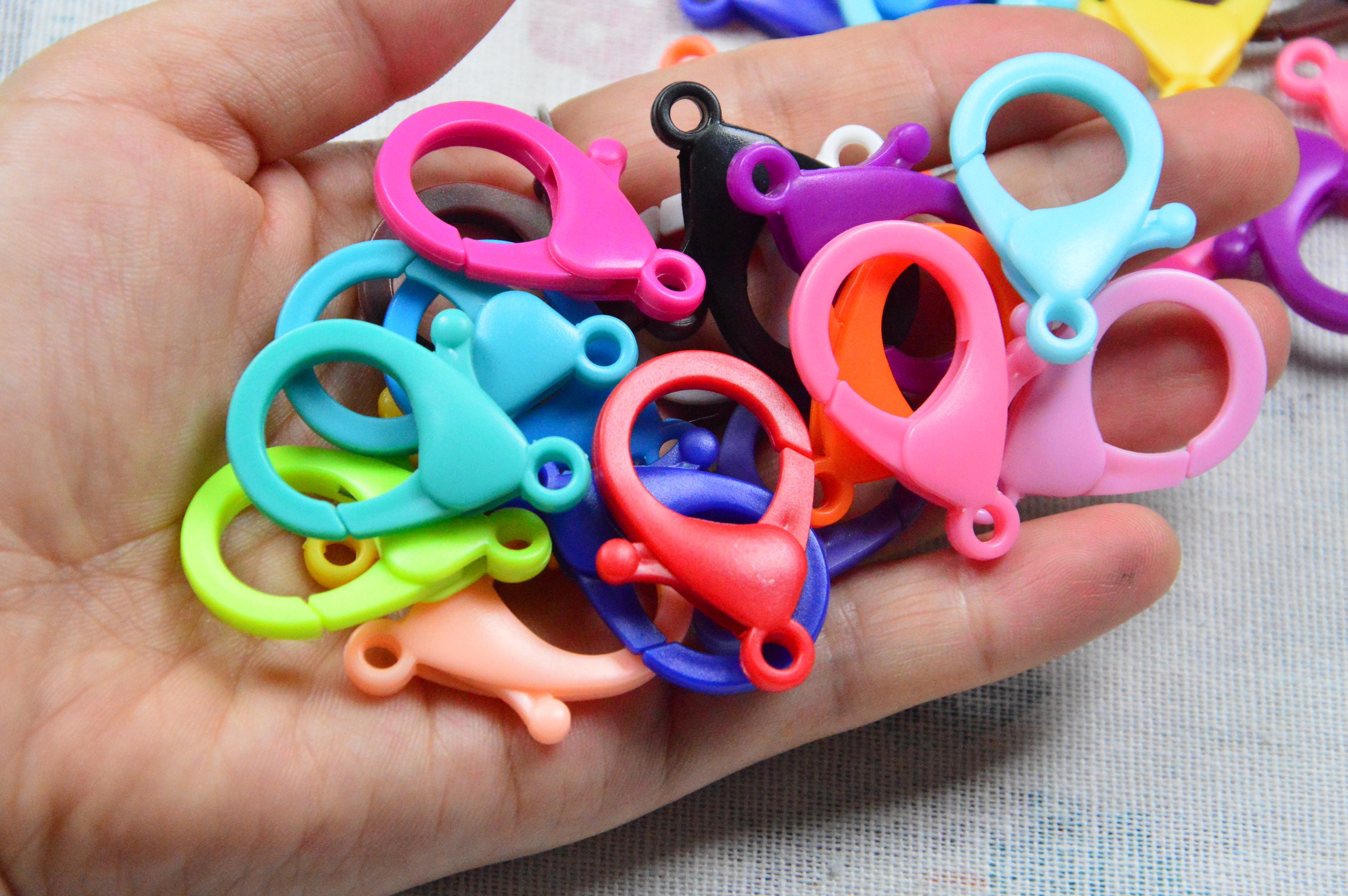 10/20/50/100 BULK Assorted Color Large Plastic Lobster Clasps | Etsy