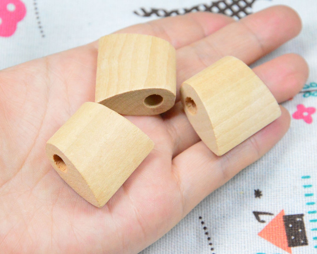 20pcs Wooden Beads, Large Unfinished Axe Shape Wood Beads 26x30mm - Etsy