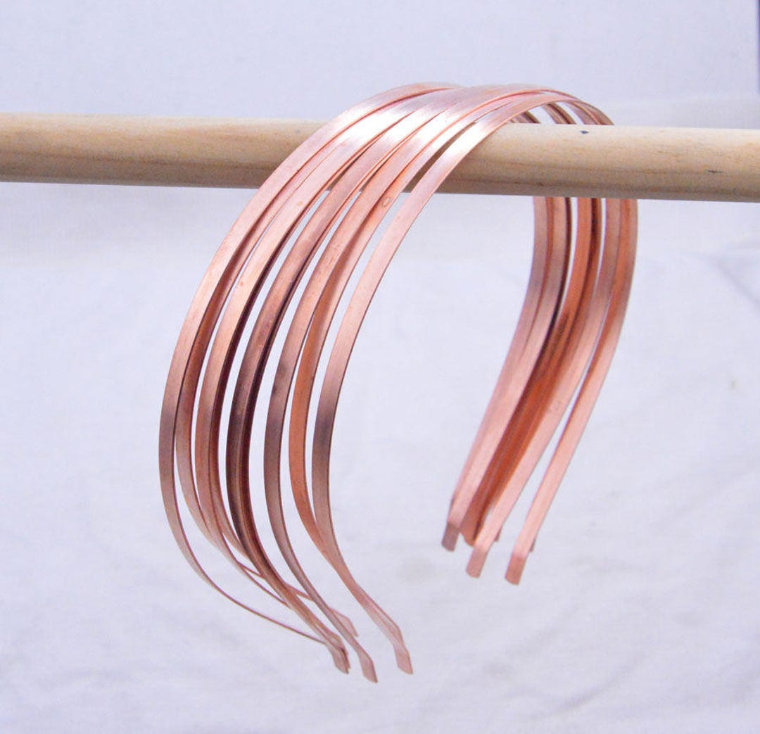 50pcs X 5mm Copper Metal Headbands, Copper Plated Metal Headbands ...