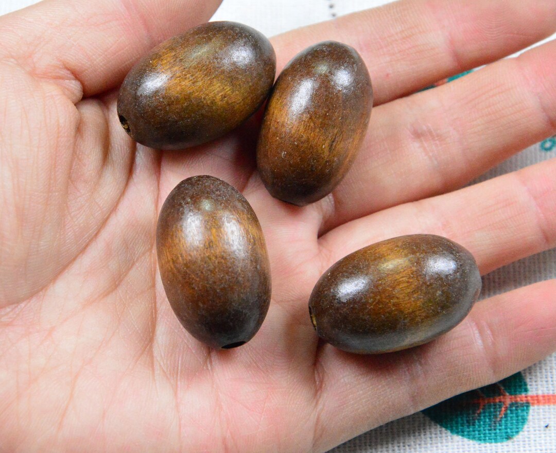 20pcs Brown Oval Wooden Beads, Wood Ellipse 19x30mm - Etsy