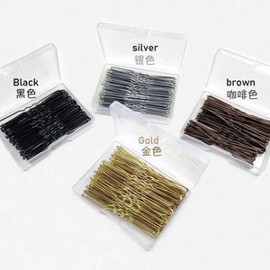 50pcs/box 60mm Metal Hair Pins, Silver/gold/black/brown U Shape Metal ...