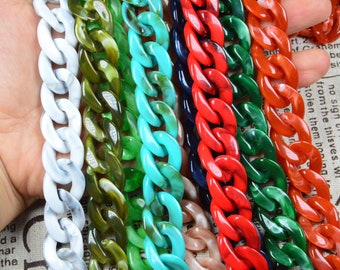 50 Pcs Assorted Color Plastic Chain Links Open Twist Chain - Etsy