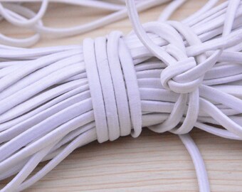 20 Yds Round Elastic Cord 2.5mm White Stretch Cord Braided | Etsy