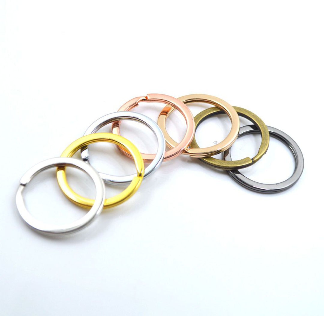 30mm White K/gold/kc Gold/rose Gold/antique Bronze/gunmetal Double Loop Split Ring, Key Ring ...