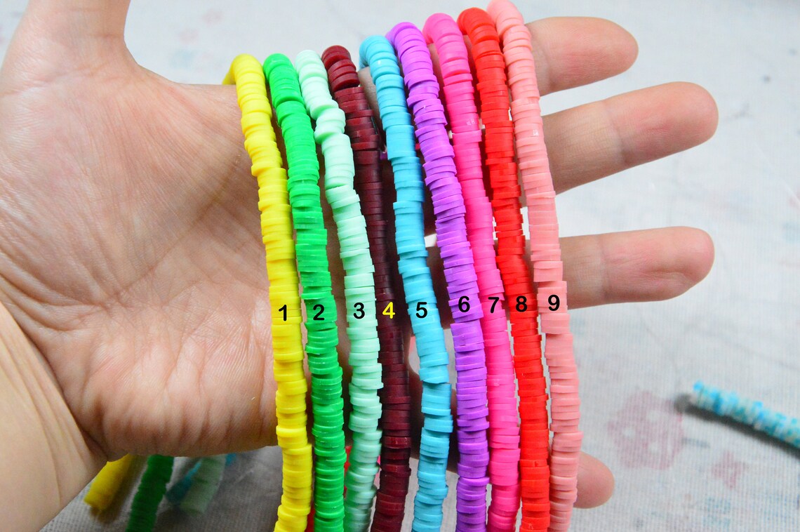 42 Colors Polymer Clay Disc Beads 6mm African Vinyl Heishi - Etsy