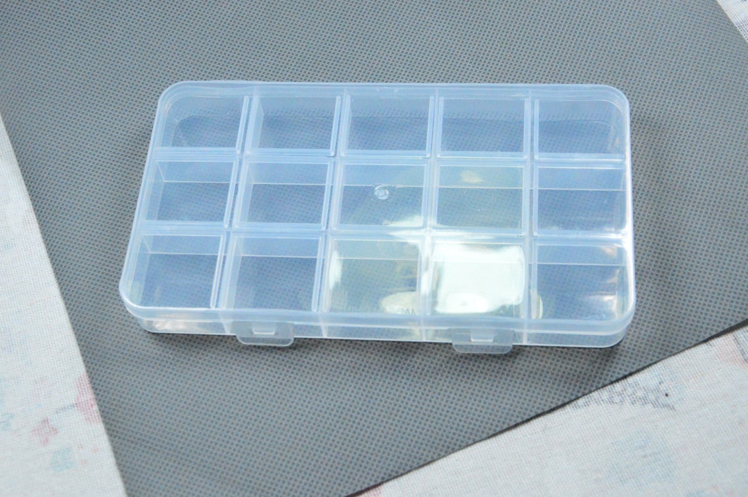 Clear Plastic Box With Unmovable 15 Grids, Jewelry Finding Divided ...