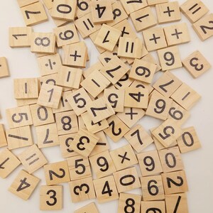 100pcs Natural Alphabet Letter Square Wood, Black Letter Square Wood ...