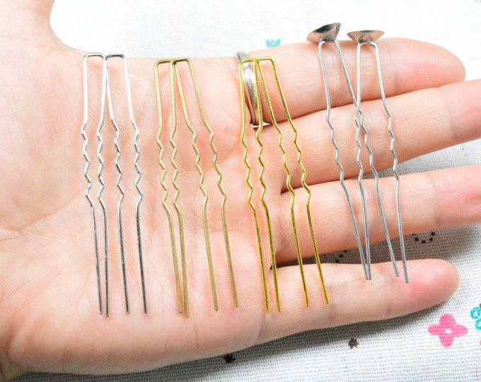 Gold U Hair Pin50 PC Gold Metal Hair Pins nickel and Lead Free 64mm ...