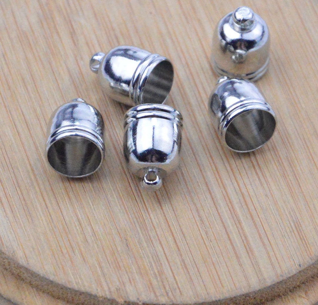 Cappucci in metallo argentato da 50 pezzi, cappucci rotondi argentati ...