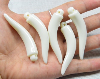 30pcs Ivory Resin Sharp Animal Teeth Large Curved Animal - Etsy