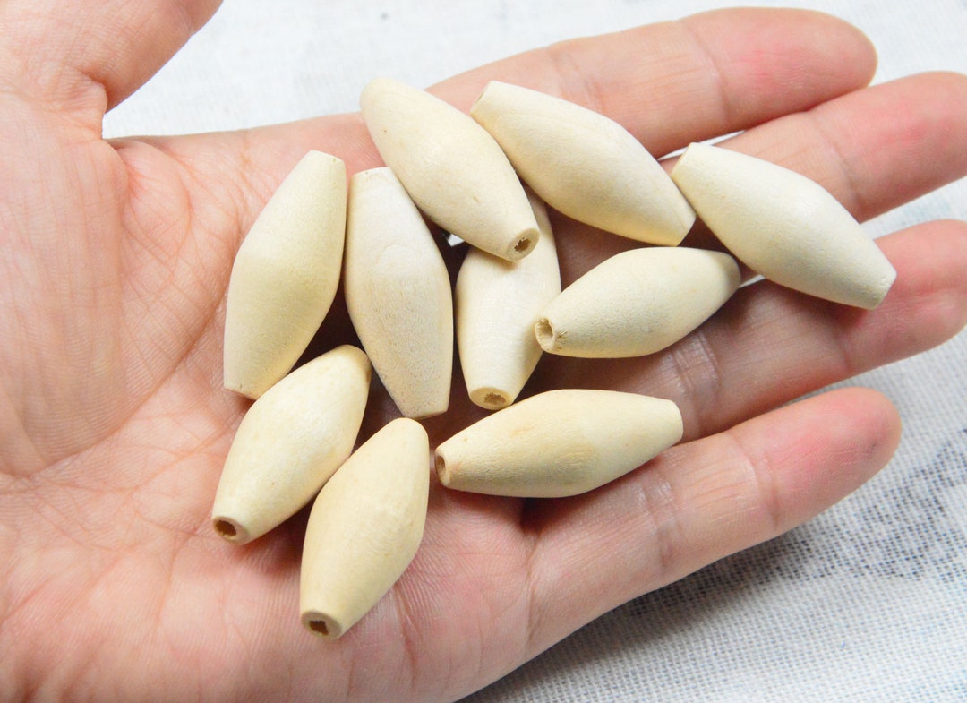 20 PCS Unfinished Bicone Wooden Beads, Wood Double Cone 30x14mm - Etsy