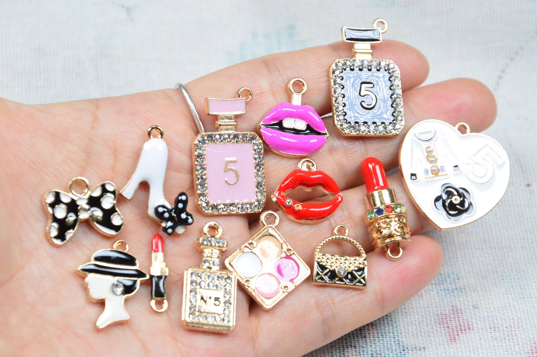 Collection 13 Enamel Charms, Assorted Gold Plated Alloy Antique Charms ...