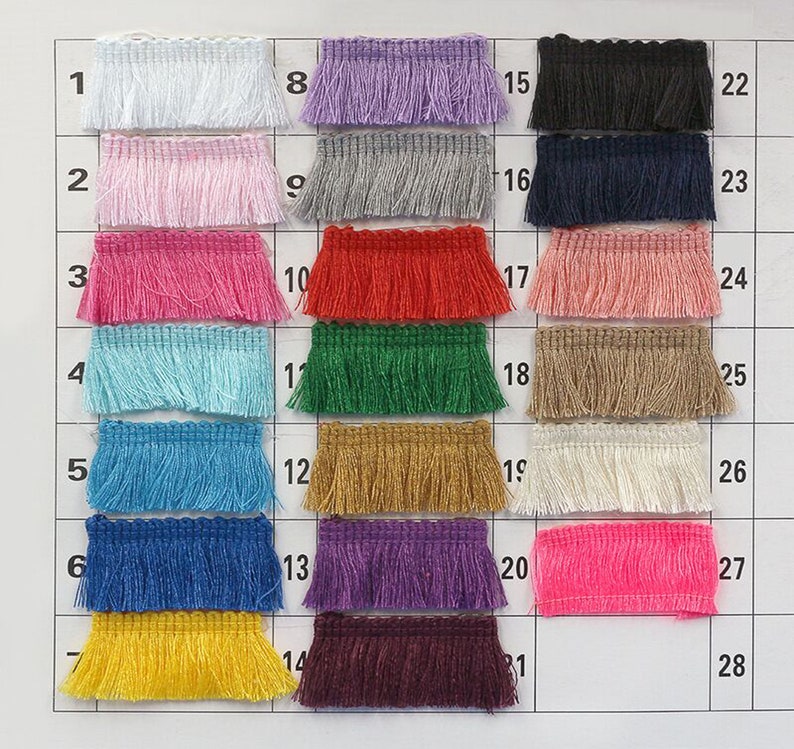 1'' Wide Silk Fringe Trim, 10ft Silk Tassel Fringe Ribbon, a Strip of ...