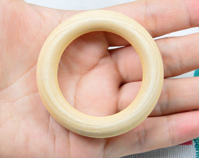 20pcs 55mm Wooden Circles, Unfinished Round Wood Ring - Etsy