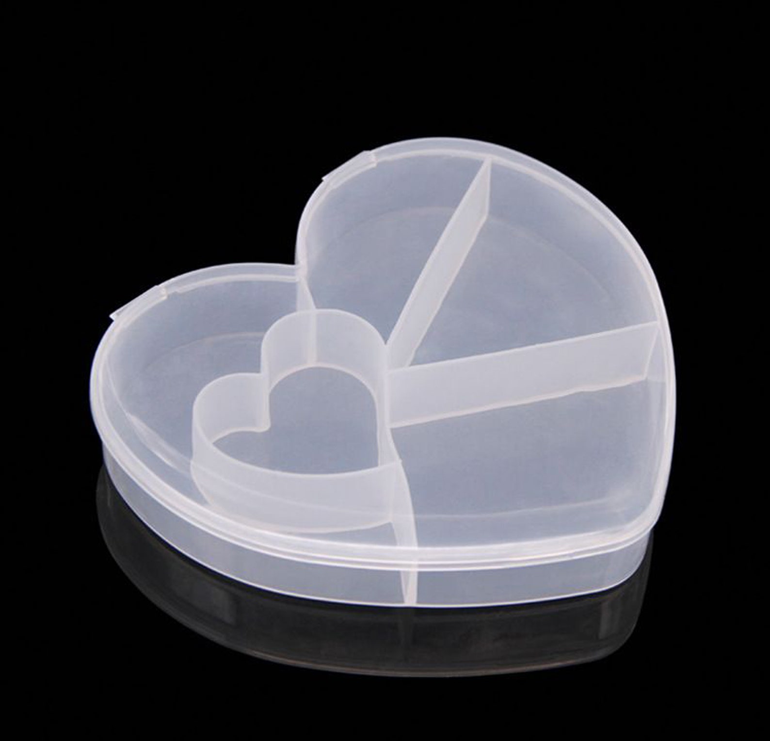 Clear/pink/blue/purple Heart Shape Plastic Box Clear Heart - Etsy