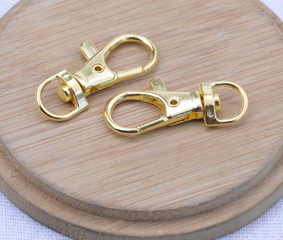 20 Gold Key Clasps, Gold Metal Keychain Clasp, Keychain Connectors ...