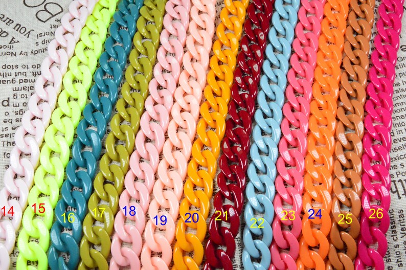 Plastic Chain Acrylic Chain With Flat Open Links Glasses | Etsy