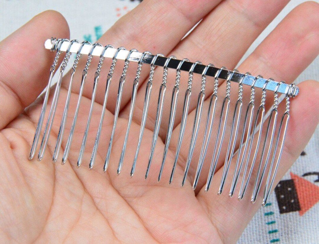 50pcs 20teeth Silver Metal Combs, Silver Hair Combs 75x38mm - Etsy