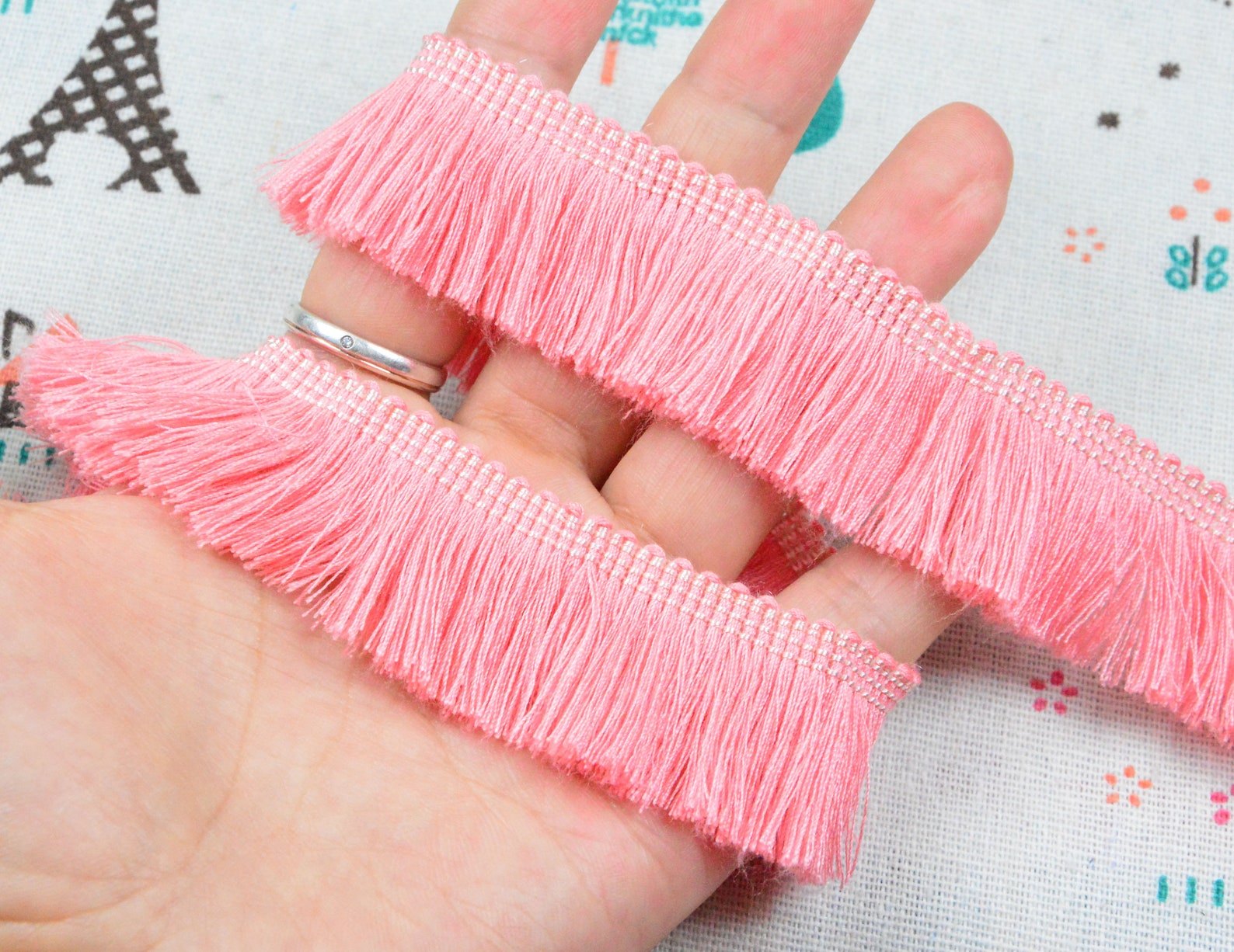 10ft Coral Rose Cotton Fringe Trim 1'' Wide Cotton - Etsy