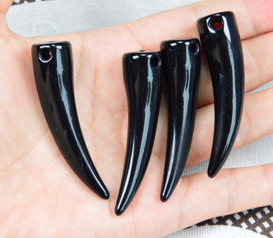 20 Pcs Black Sharp Plastic Animal Teeth Charms, Faux Animal Teeth ...