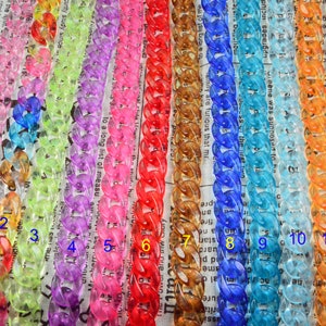 Flat Twist Plastic Chain, Assorted Color Transparent Acrylic Link Chain ...