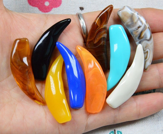 20pcs Assorted Color Curved Sharp Plastic Animal Teeth Charms - Etsy