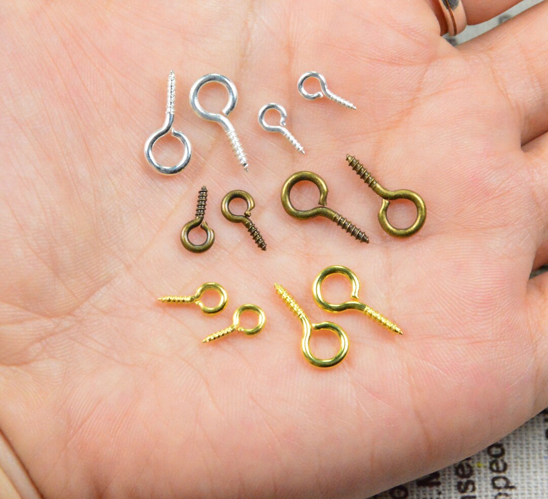 200pcs Metal Screw Eye Pin Hook, Eye Pin Connector Gold/silver/antique ...
