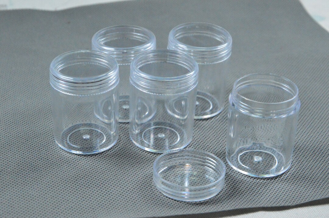 2pcs 30ml Clear Plastic Pot With Lid, Small Transparent Plastic Jars ...