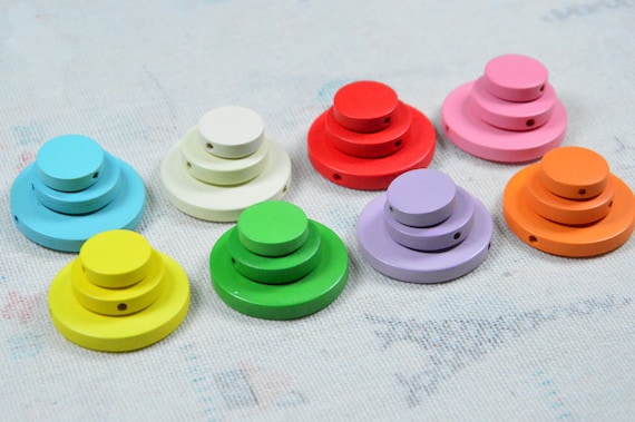 20pcs X 8 Colors Painted Wooden Discs 15mm/20mm/30mm Flat - Etsy